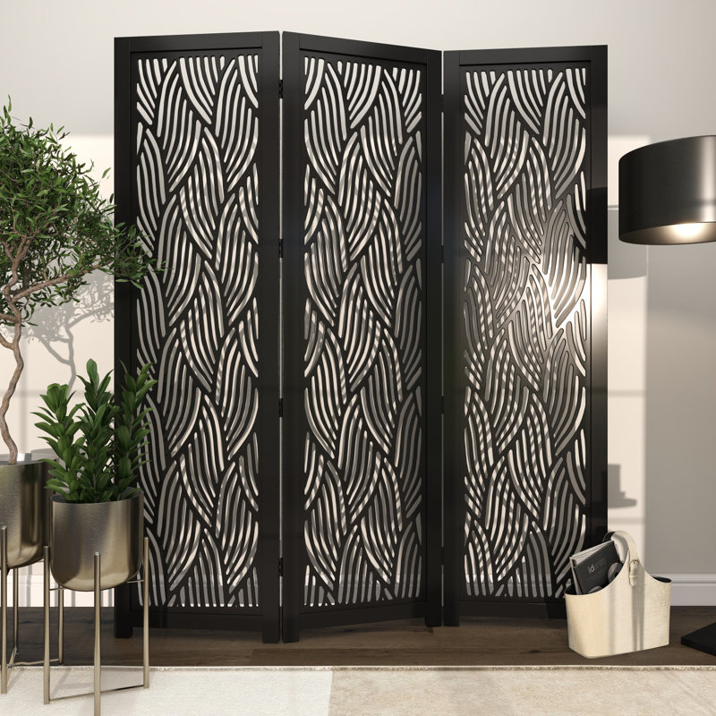 Lark Manor Anuva 59.63'' W x 79.75'' H 3 - Panel Folding Room Divider | Wayfair